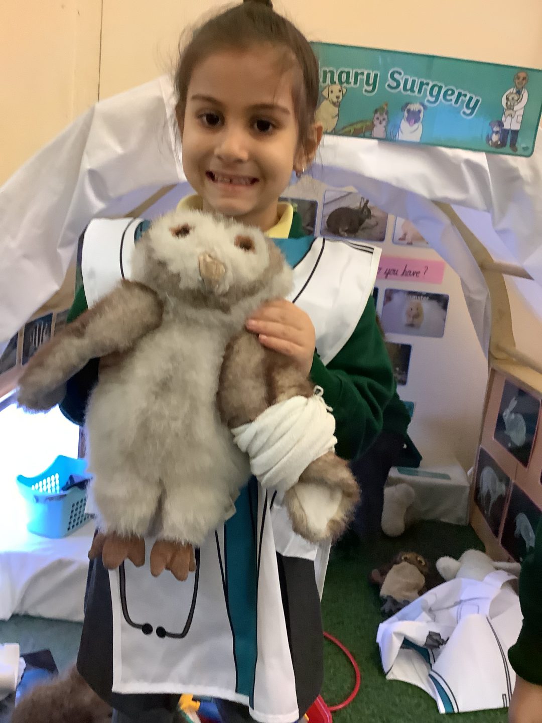 EYFS Role Play In Their New Veterinary Clinic - Southwold Primary School
