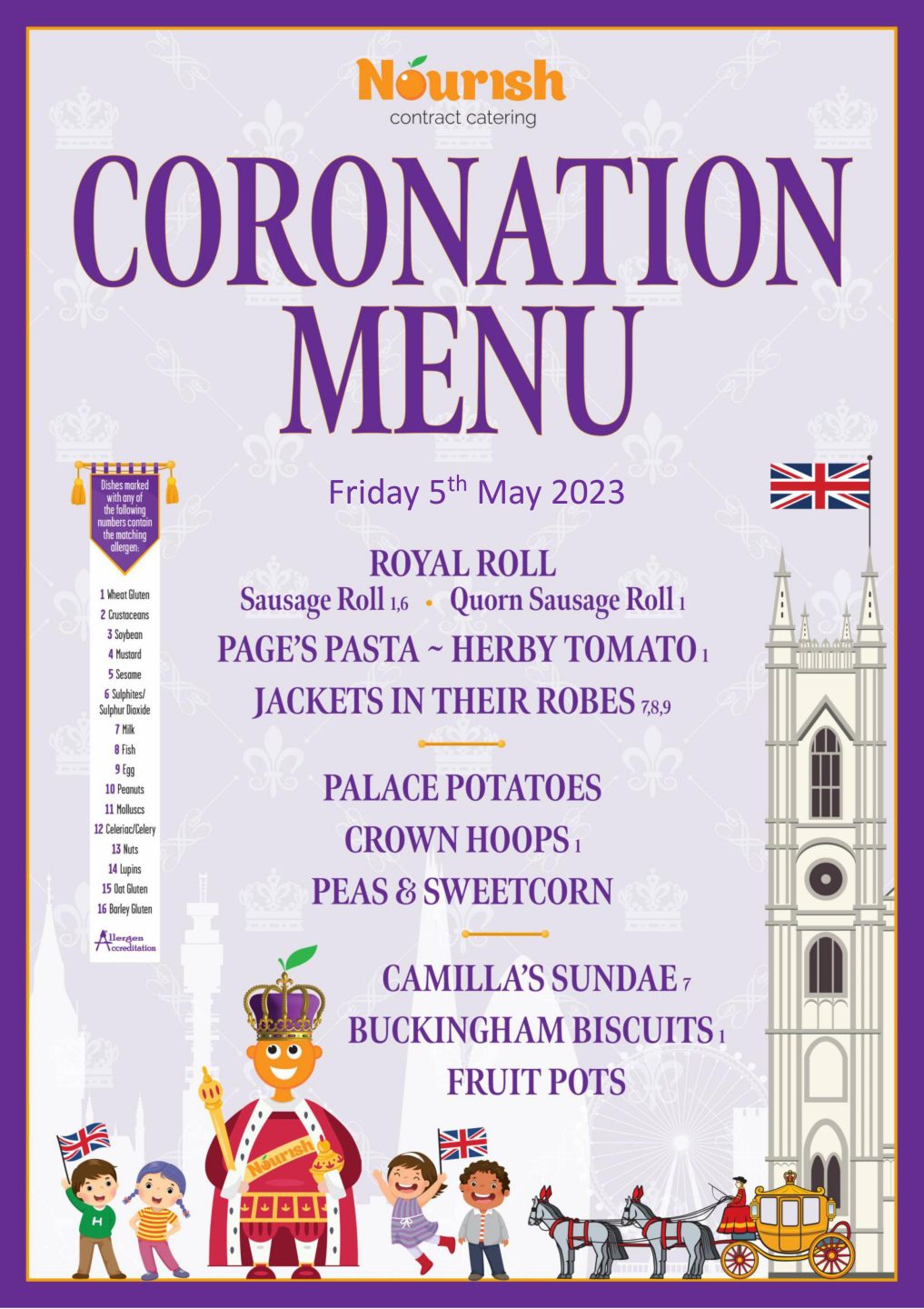 Kings Coronation Day Menu – 5th May 2022 - Southwold Primary School