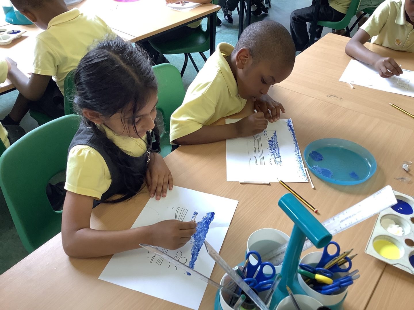 Year 1 Paint Seascape - Southwold Primary School